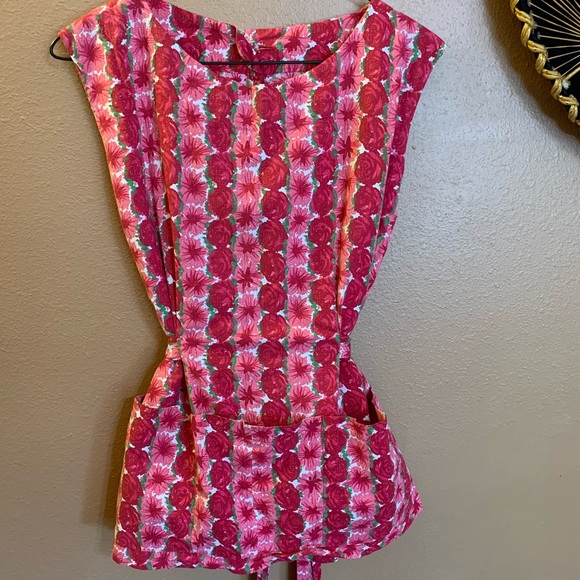 Handmade | Other | Vintage Floral Apron Blouse With Pockets | Poshmark